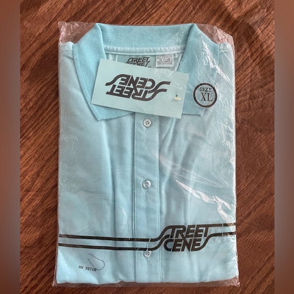 street scene | Shirts | Vintage 9s Nib Light Blue Street Scene Mens Xl ...